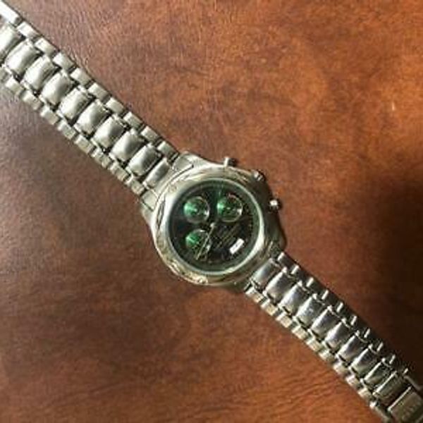 SEIKO ALBA CARIB N944-6B00 Quartz Chronograph Green Dial Men's Watch ...
