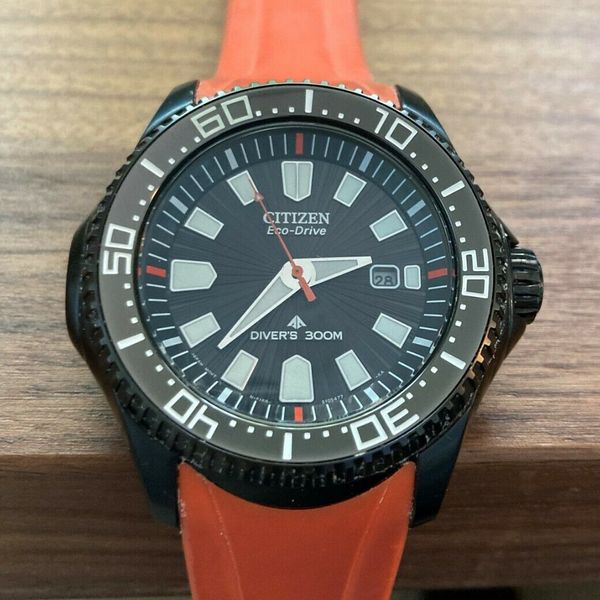 Citizen Eco-Drive Solar Dive Watch E168-S078466 Mens Watch Orange 300M ...