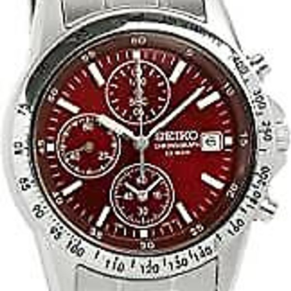 SEIKO SEIKO SPIRIT SBTQ045 Chronograph Men's Watch 10 BAR Red in Box ...