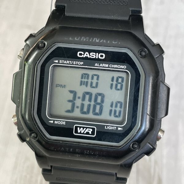 Casio F108WH Illuminator 3224 Chronograph Watch Black Resin New Battery ...