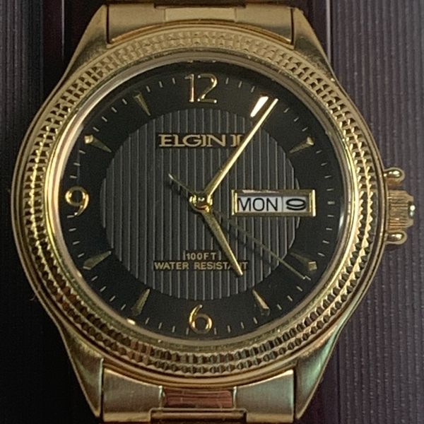 Very Nice! Mens Elgin Gold Watch in Excellent Condition! Runs Great ...
