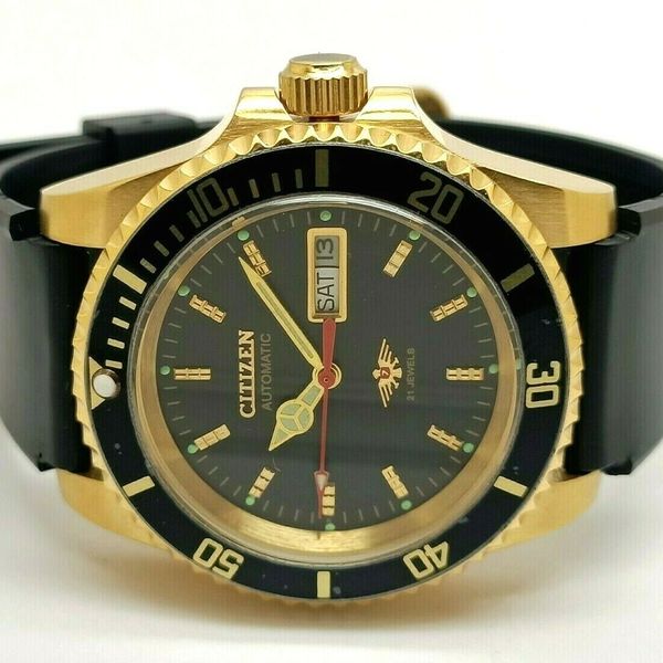 Citizen Sports 8200 Automatic Men Gold Plated Day Date Vintage Watch ...