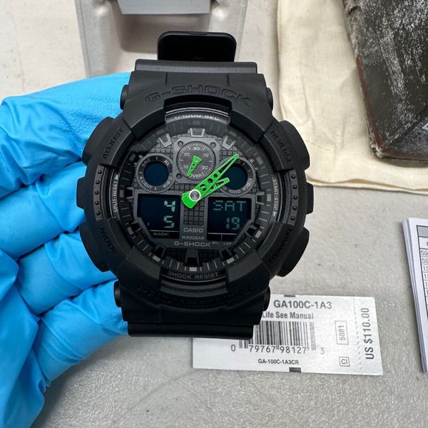 Casio GA100C-1A3 Men's G-Shock Black Ana-Digi Dial Black Resin World Time Watch | WatchCharts ...