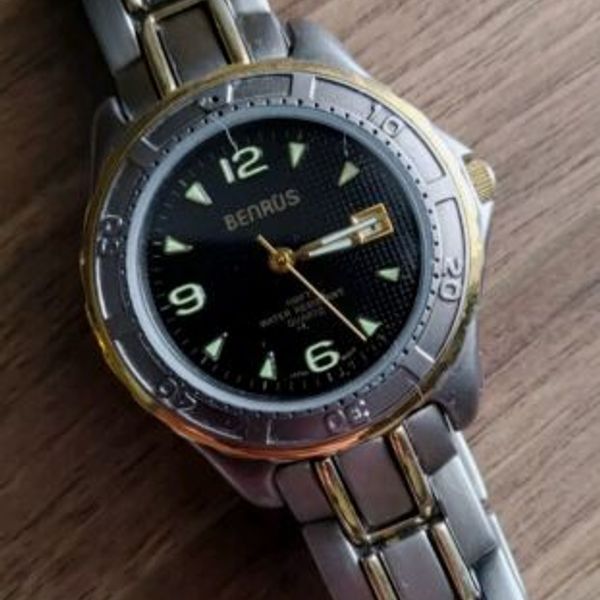 Benrus Quartz Men's Watch-Black Dial-Date-Newer Condition-New Battery ...