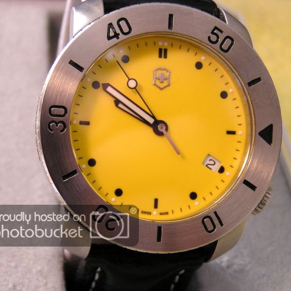 FS Swiss Army Victorinox Yellow Dial, $75 | WatchCharts
