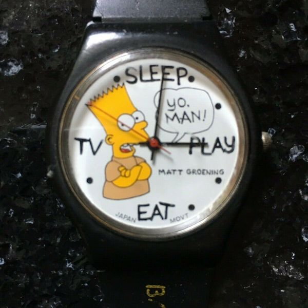 Swatch quartz watch Bart Simpson Simpsons w/ case 1990's? | WatchCharts ...