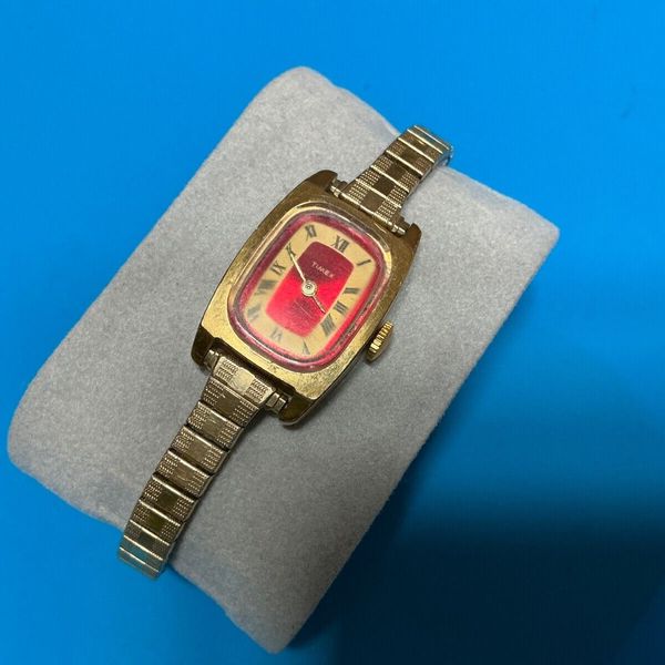 Vintage Timex Red Dial Mechanical Wind Up Watch WORKING | WatchCharts ...