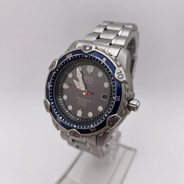 Citizen Oxy Air Diver 200m Eco Drive Textured Dial Date Works For Repair | WatchCharts Marketplace