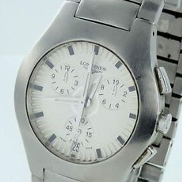 [Free Shipping] longines opposition chronograph stahl herrenuhr mit box ...