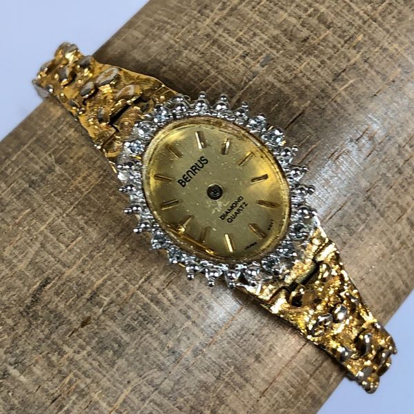 Benrus Diamond Bezel Womens Golden Nugget Watch Parts Or Repair ...