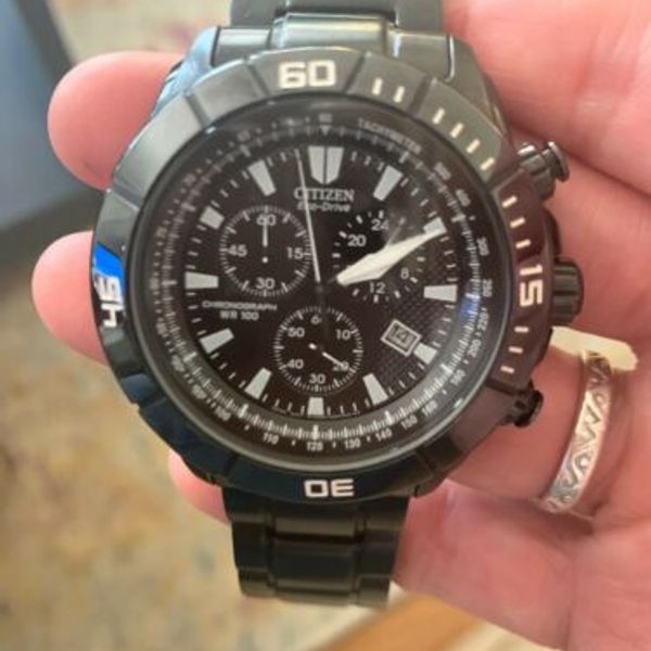 Citizen Eco-Drive WR 100 Mens Chronograph H500 S063361 Pre-Owned ...