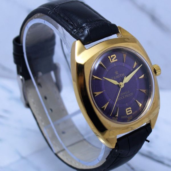 #Luxury Zenith Gp_Case Cream-Dial 17Jewels Men's Hand-Winding Wrist ...