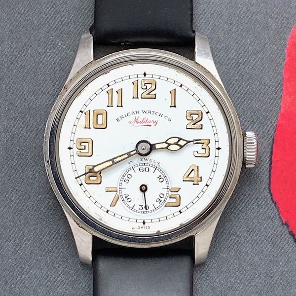 Enicar Watch Co. "Military" Stainless Steel Triple Signed Vintage ...