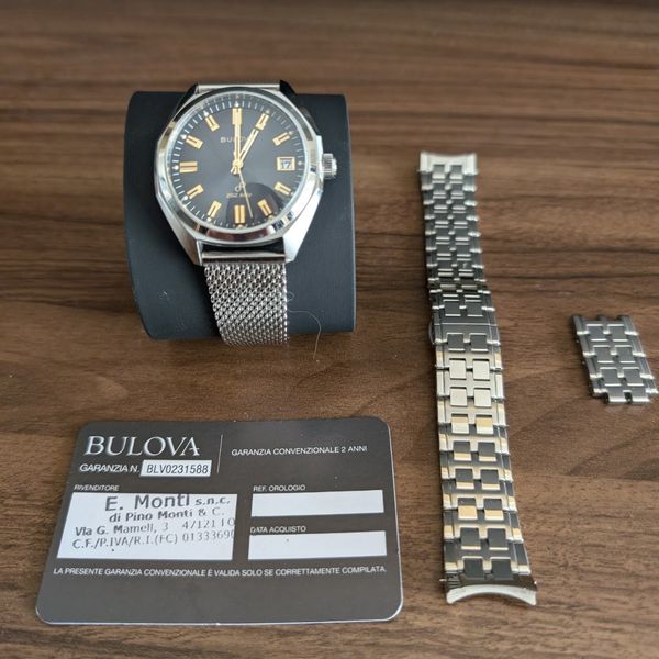 Bulova Jet Star Black 96B415 (free aftermarket strap included ...