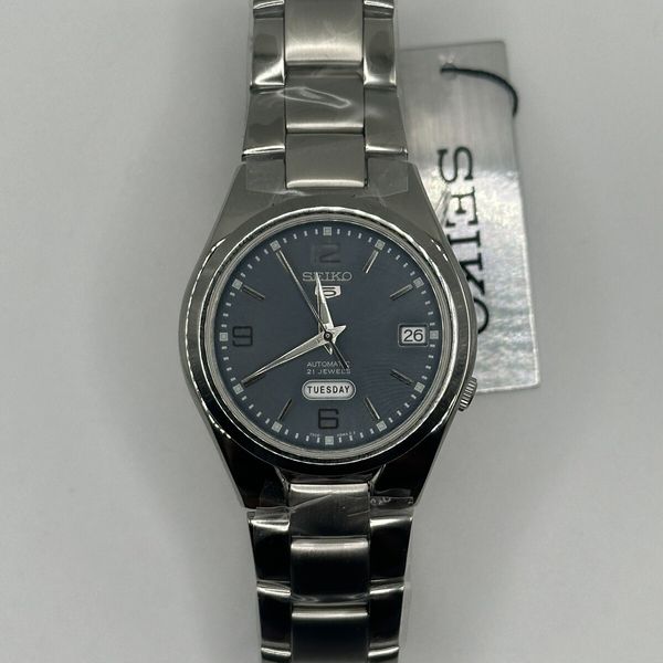 Menâ s Seiko 5 Stainless Steel 21 Jewels Wristwatch SNK621K1 ...