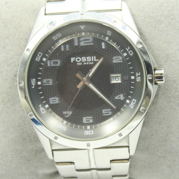 FOSSIL AM-4158 Classic Steel Date Quartz Wristwatch Spares/Repairs ...