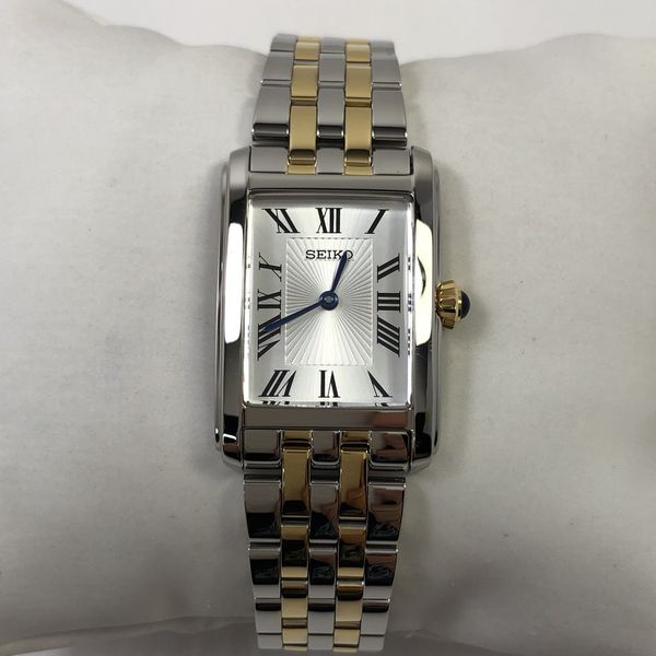 Seiko Essentials Quartz Silver Tone Dial Two Tone Steel Ladies Watch ...