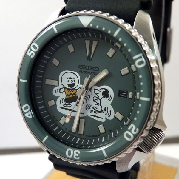 Seiko Ceramic 1950s Snoopy Charlie Brown Automatic Divers Date Watch ...