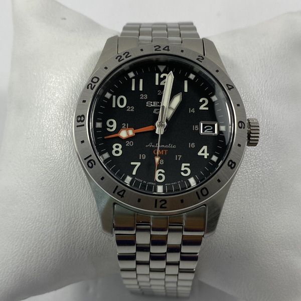 Seiko 5 Sports Field GMT Automatic Black Dial Stainless Steel Men's ...
