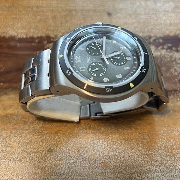 Swatch Irony Mechanical Stainless Steel Water-Resistant Green Dial ...
