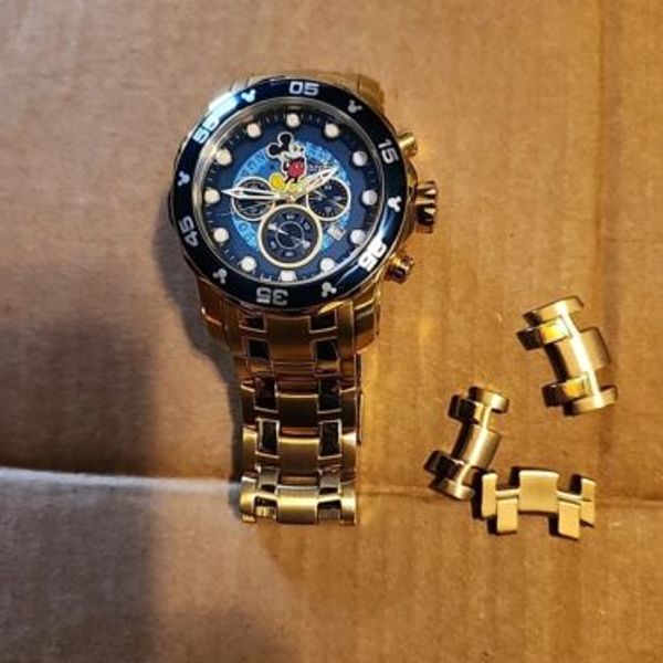 Invicta 23766 Disney Gold Tone Stainless Steel Chronograph . Parts Only ...