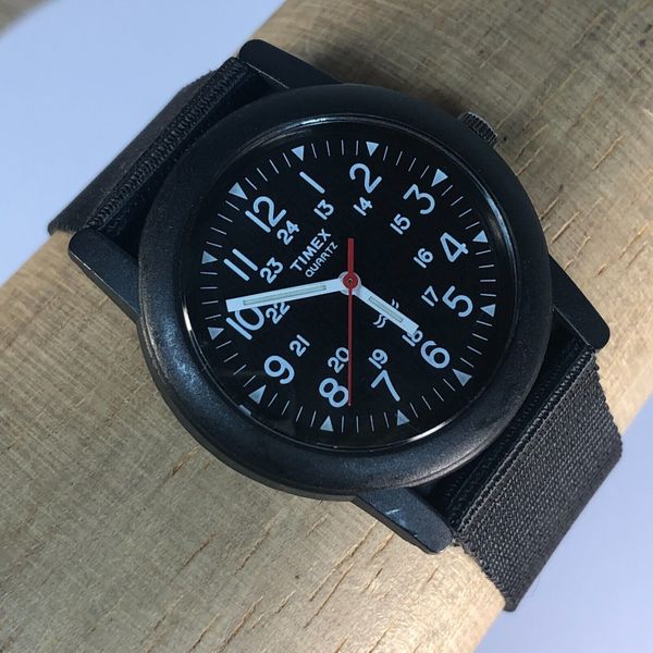 Timex Mens Camper Military Field Quartz Analog Black Nylon Band Watch ...