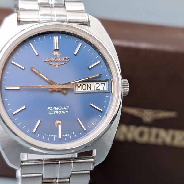 Longines Flagship Ultronic Blue Dial Men's Watch Automatic Vintage w ...