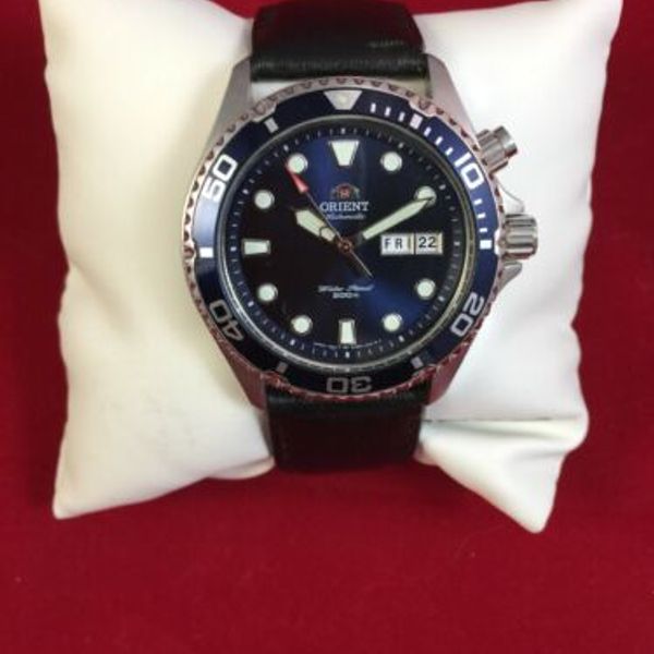 Orient Blue "Mako" 200M Automatic Diver's Watch (EM65-C7-A) Day Date ...