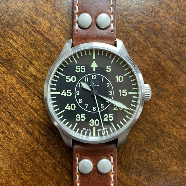 Laco Aachen 39mm Type-B Dial 861990 Automatic German Pilot Watch with ...