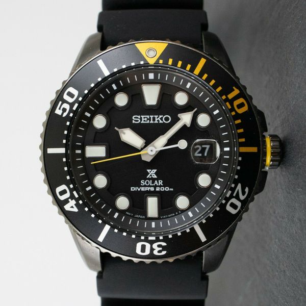 Seiko Prospex Solar Quartz Diver 200m SNE441 V157-0BT0 Black Steel Men ...