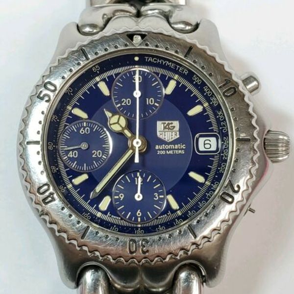 TAG HEUER CG 2111-RO CHRONOGRAPH AUTOMATIC MEN'S WATCH BLUE DIAL ...