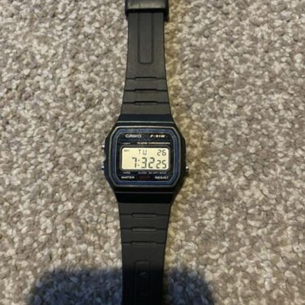 Casio Digital F-91W Black Resin Case and Strap with Grey Dial Men's ...