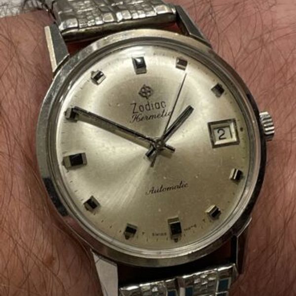 Vintage Zodiac Hermetic 722-917 Automatic 70-72 21j Swiss Date ...