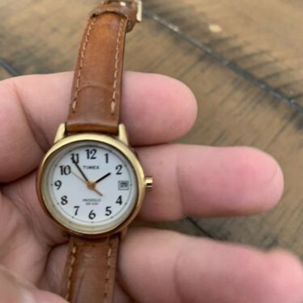 Timex T2H341 Easy Reader Women's Watch Indiglo Date Gold Tone ...