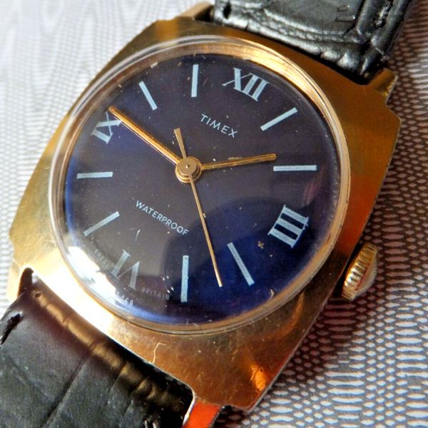 1969 British Made Timex "Sprite" Manual Winding Blue Dial Watch ...