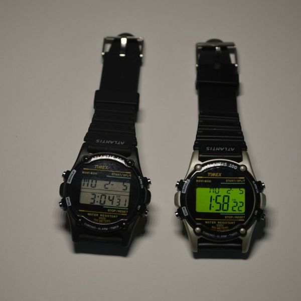 VTG MEN'S TIMEX ATLANTIS 100 DIGITAL WATCH CHRONOGRAPH ALARM LIGHT ...