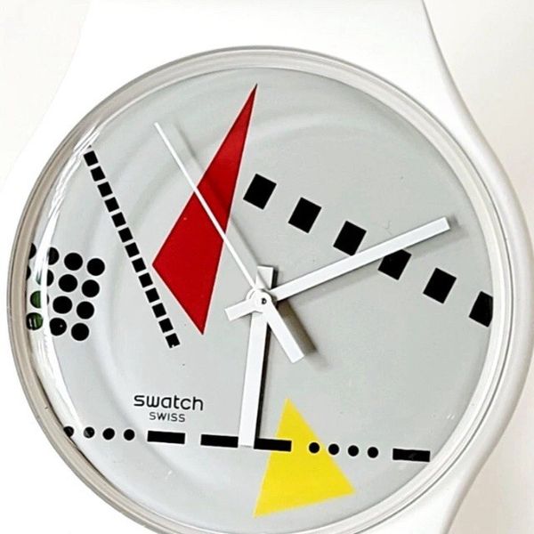 Limited Edition Swatch Watch White Memphis Back to 1984 Reloaded 41mm ...