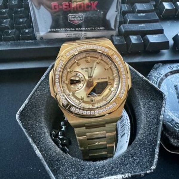 Casio G-Shock GA-2100GB-1A Modified With Nautilus Gold Stainless Steel ...