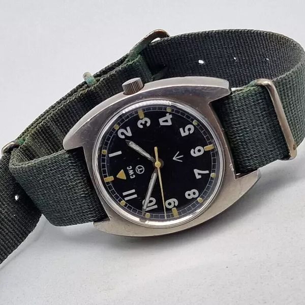 1973 CWC BRITISH MILITARY ORIGINAL BLACK DIAL MANUAL WIND MAN'S WATCH ...