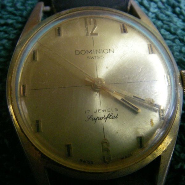 Dominion Superflat 17 Jewel Men's Wrist Watch Wind Up Vintage Time ...