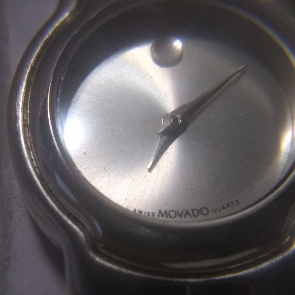 Movado Quartz Watch Women Black Dial Silver Bracelet Band For Parts ...