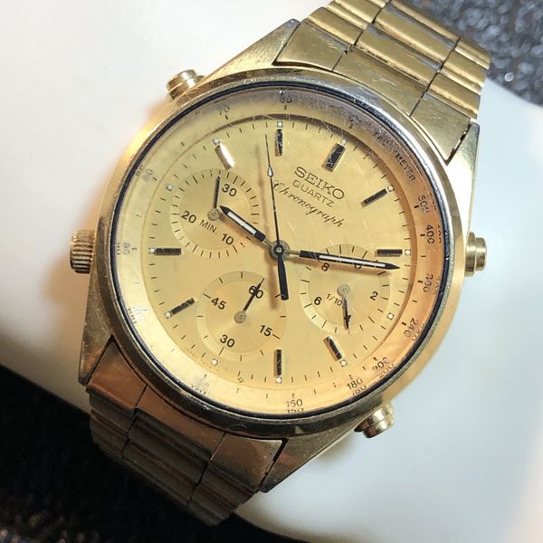 Vintage Seiko Chronograph Menâ s Watch 7A28-7029 Gold Tone James Bond,Tachymeter | WatchCharts ...