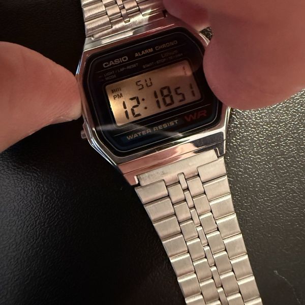 Casio Digital A-158W Digital Menâ s Metal Band | WatchCharts Marketplace