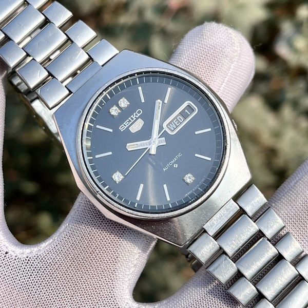 Vintage Seiko 5 Automatic Black Stone Dial Japan Made Men's Watch 6309-7200 | WatchCharts ...