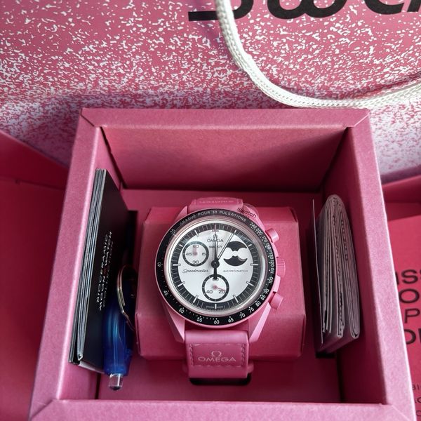 Omega X Swatch Moonswatch Mission To The Pink Moonphase Moon Same Day ...
