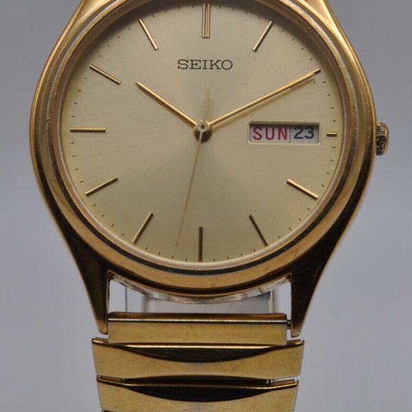 Seiko Galaxy quartz gold plated day and date gents watch | WatchCharts ...