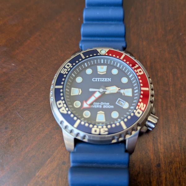 Citizen Eco-Drive Men's Promaster Dive Blue Pepsi Watch 44MM BN0168-06L ...