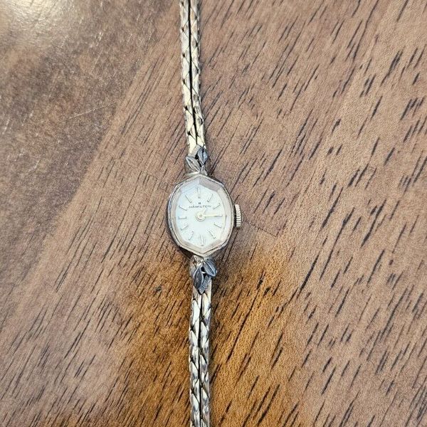 Ladies Hamilton 10k Gold Bezel w/ Satainless steel Back w/ 10k Gf ...