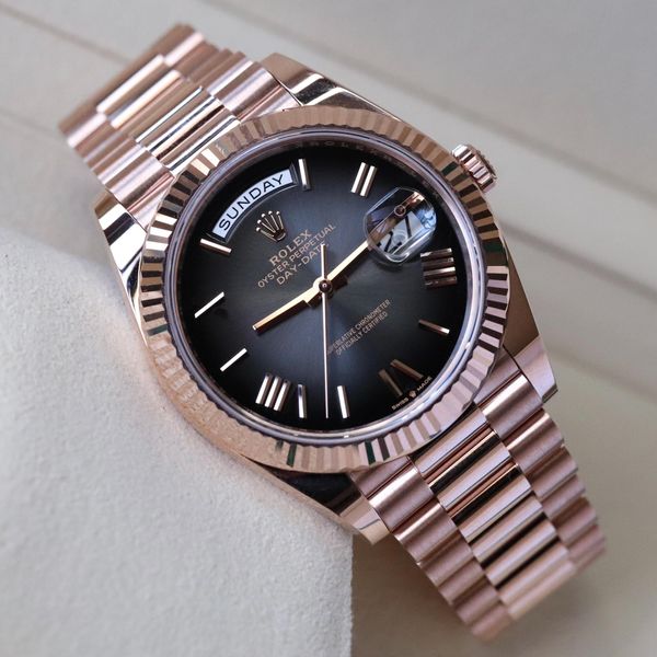 FS: 2024 Rolex Day Date 40 Ombré Slate Dial Rose Gold 228235 - 2024 NEW ...