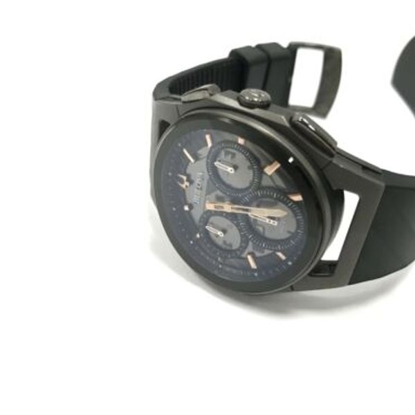 Bulova Men's Curv 98A162 Chronograph Titanium 44mm Case Rubber Watch ...